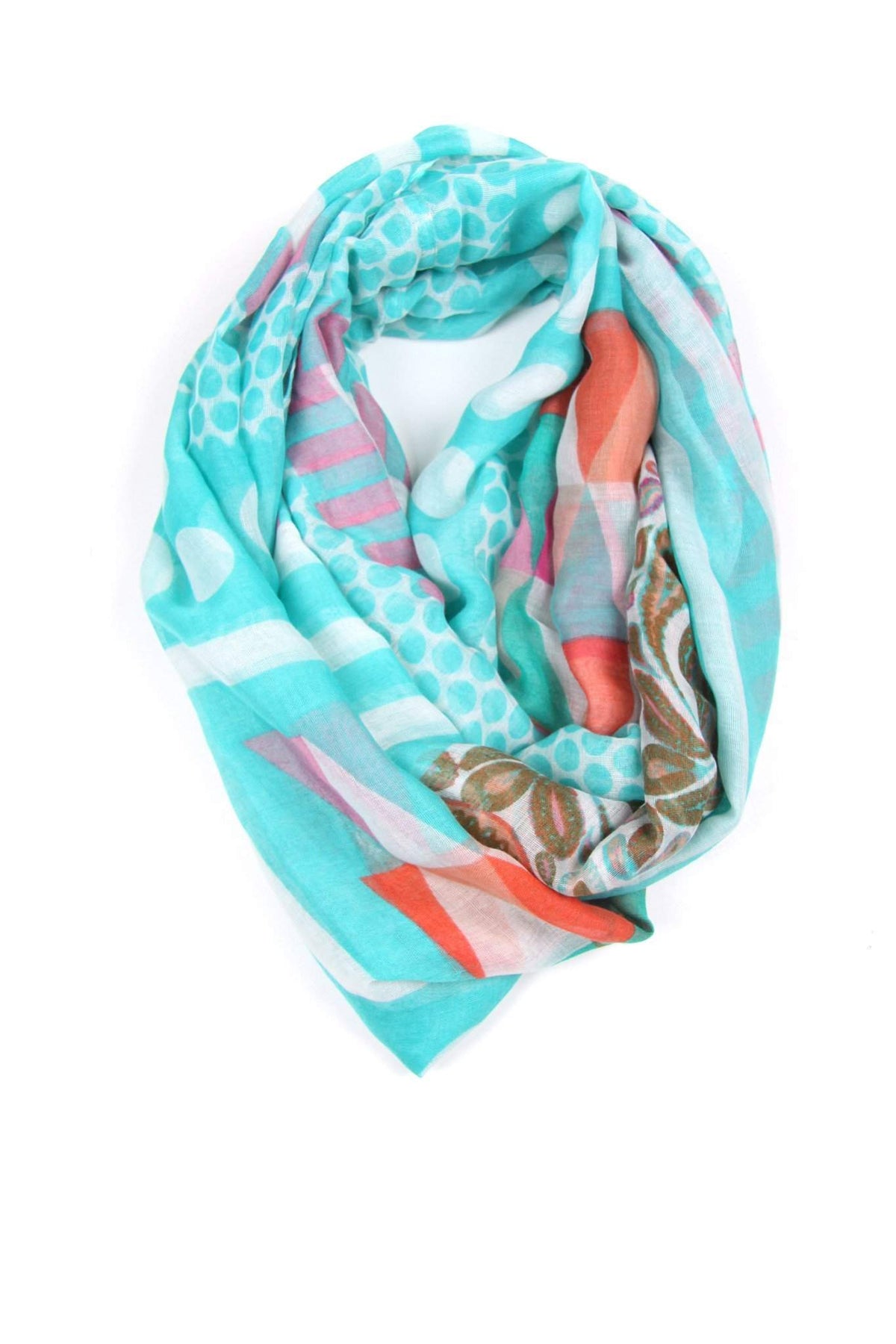 Scarf / Baby Blue & Orange / Unisex Women's — Necklush