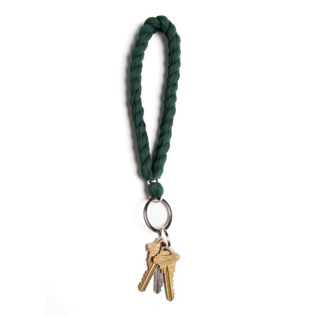 Necklush Braided Keychain / Dark Green / Unisex Men's Women's